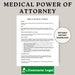 Medical Power of Attorney Template: Healthcare Forms (digital Download ...