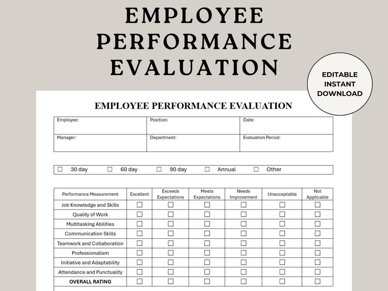 Employee Performance Evaluation, Employee Assessment, Employee Review ...