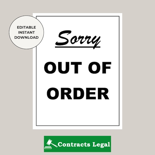 Toilet Out of Order Printable - Etsy