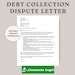 Debt Collection Dispute Letter, Debt Dispute Letter, Debt Validation ...