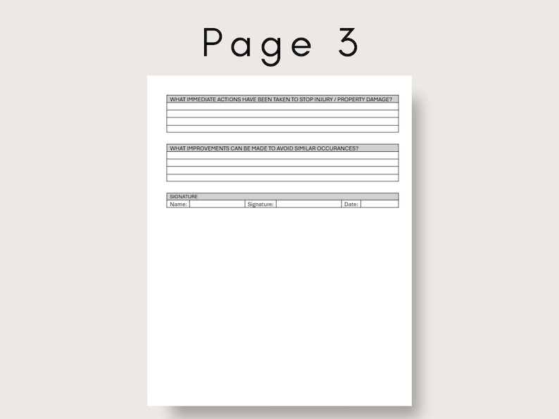 Incident Report Form: Customizable Event Documentation (digital ...