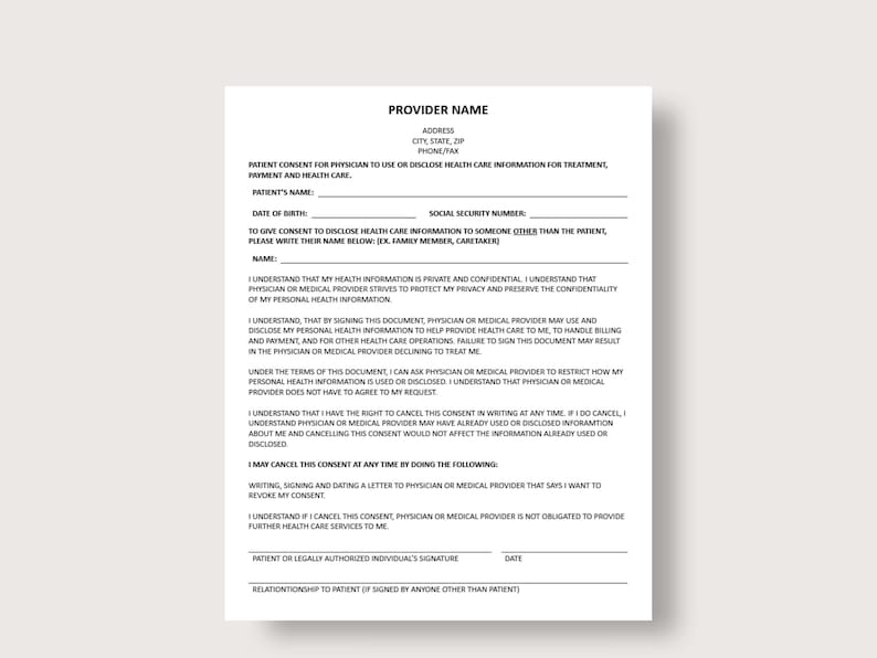 HIPAA Compliance Form: Patient Registration & Privacy Consent (digital ...