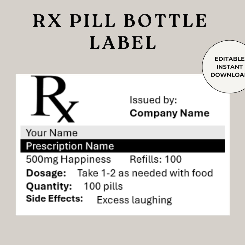 Rx Label - Etsy
