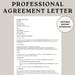 Professional Agreement Letter Template: Customizable Legal Contract ...