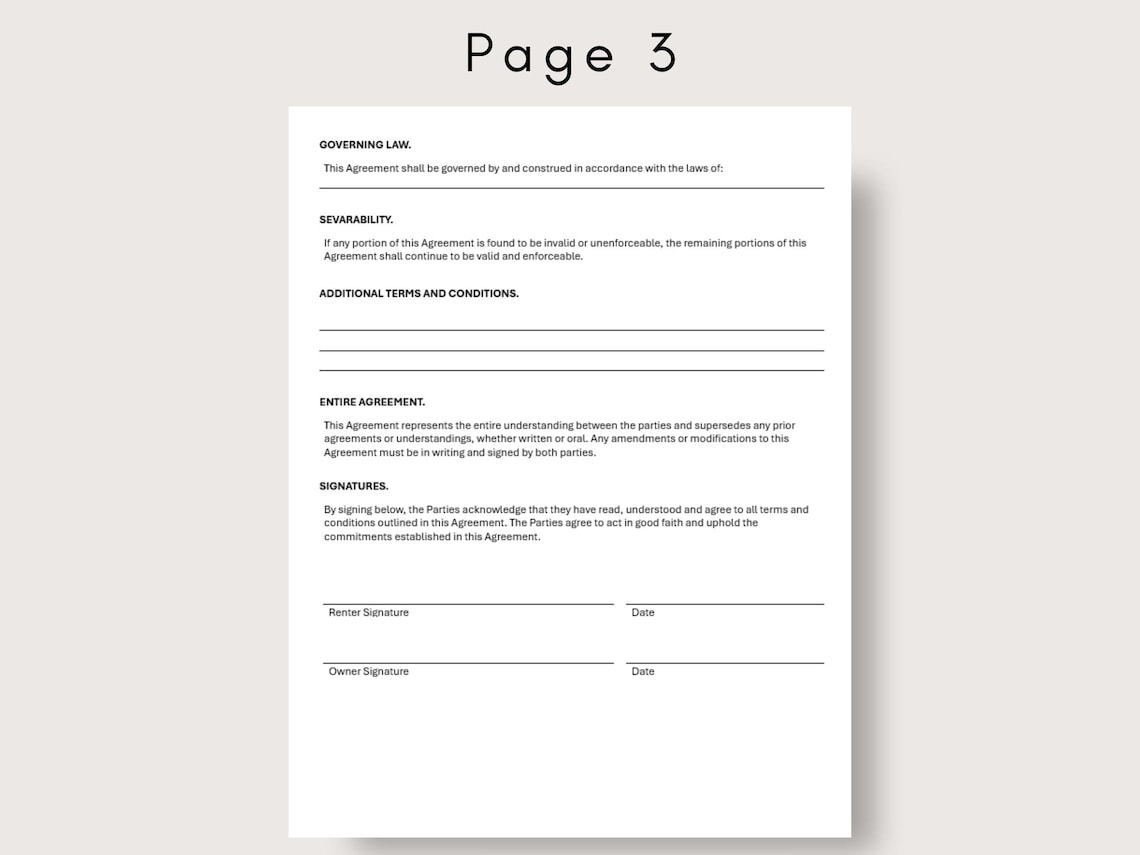 Storage Rental Agreement, Lease Form, Storage Unit, Self-storage ...