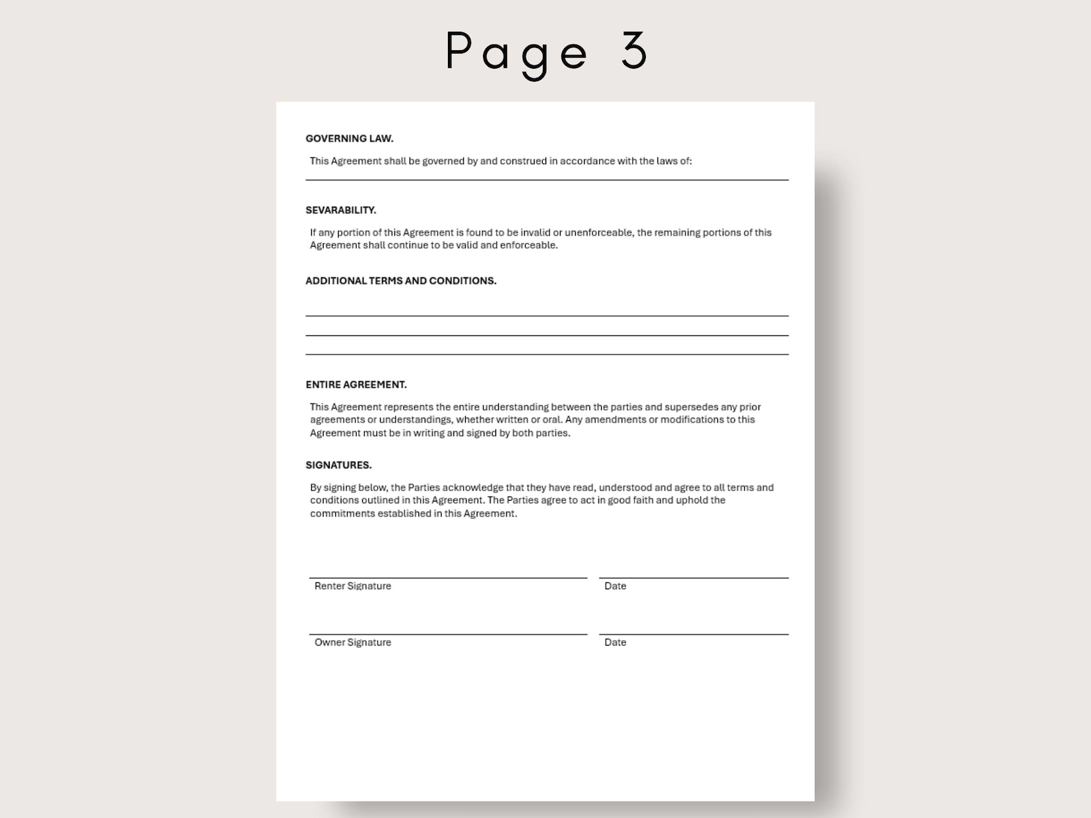 Storage Rental Agreement, Lease Form, Storage Unit, Self-storage ...