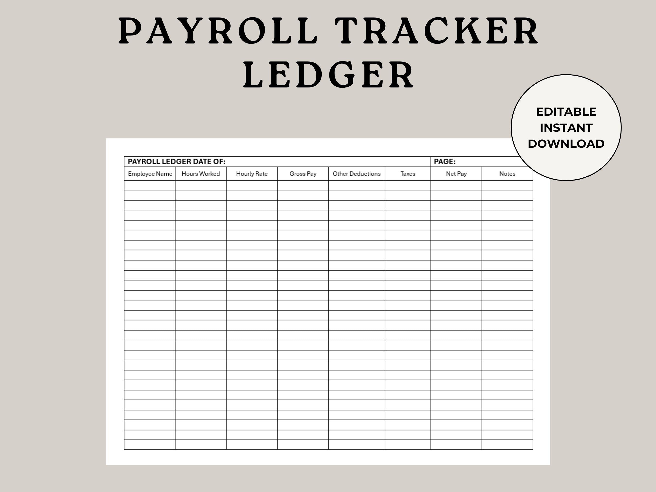 Payroll Tracker, Payroll Management, Payroll Register, Employee Payroll ...
