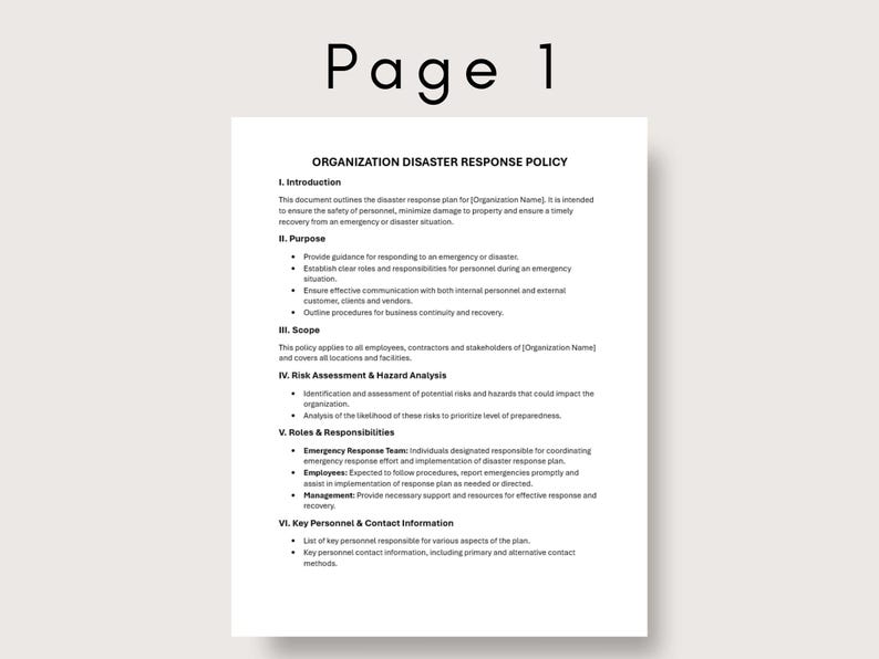 Response Plan, Continuity Plan, Recovery Plan, Emergency Prepared ...