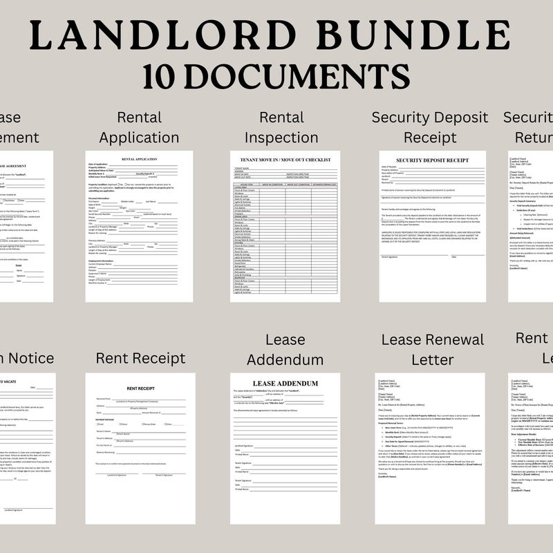 Landlord Form Bundle - Etsy UK