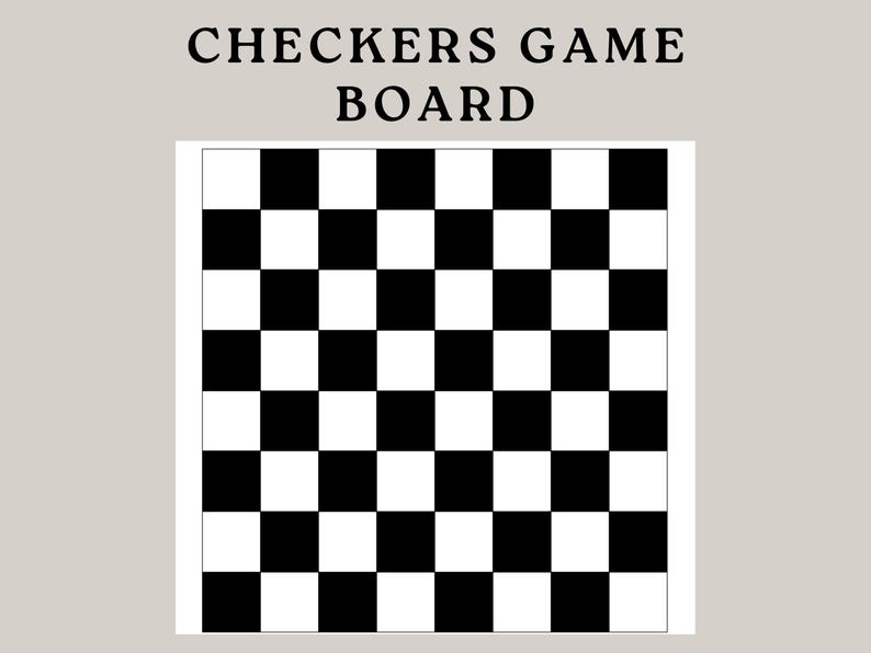 Checker Board, Printable Checkers, Checkers Board Game, Chess Checkers ...