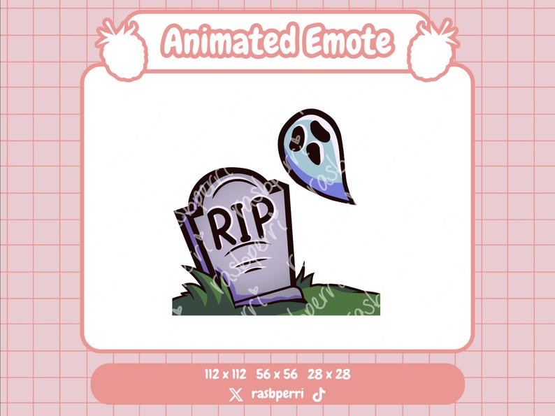 Animated Grave Ghost RIP Emote - Twitch, Discord, Youtube - Etsy
