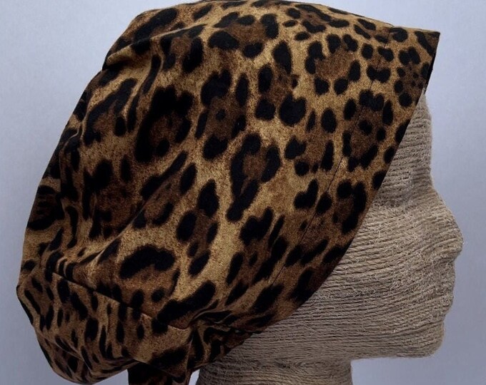 Leopard Print Scrub Cap, Animal Print Nurse Cap, Cheetah Medical Hat ...