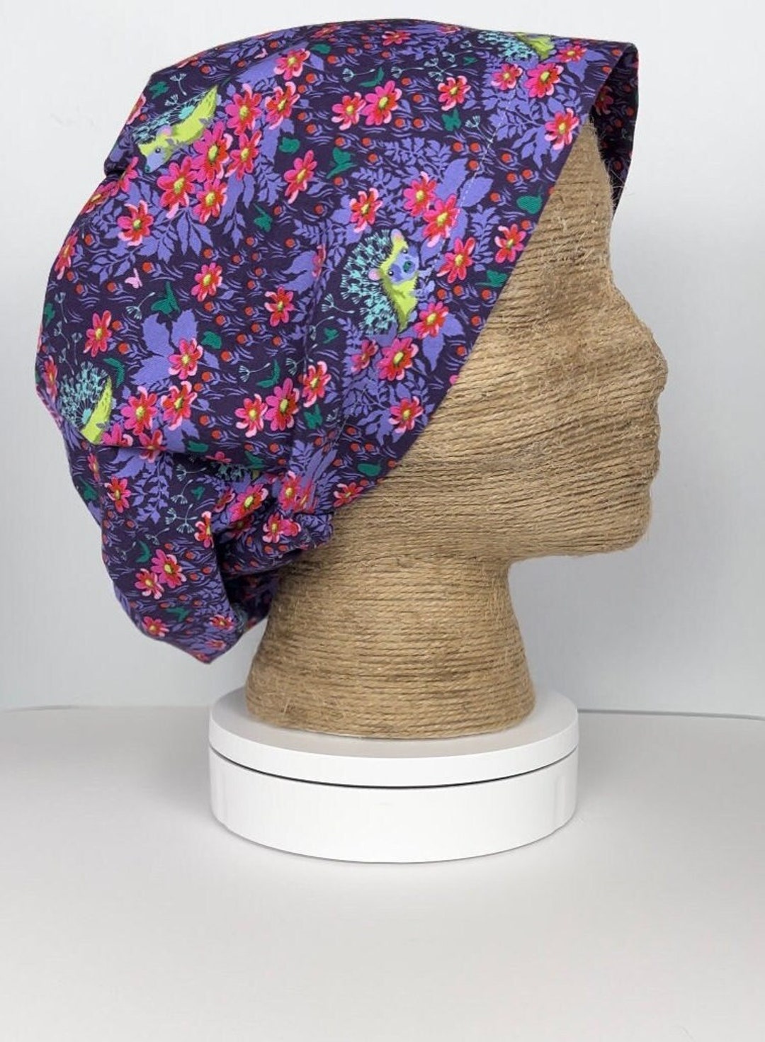 Hedgehog Themed Scrub Caps, Handmade Surgical Caps, Cute Animal Medical ...