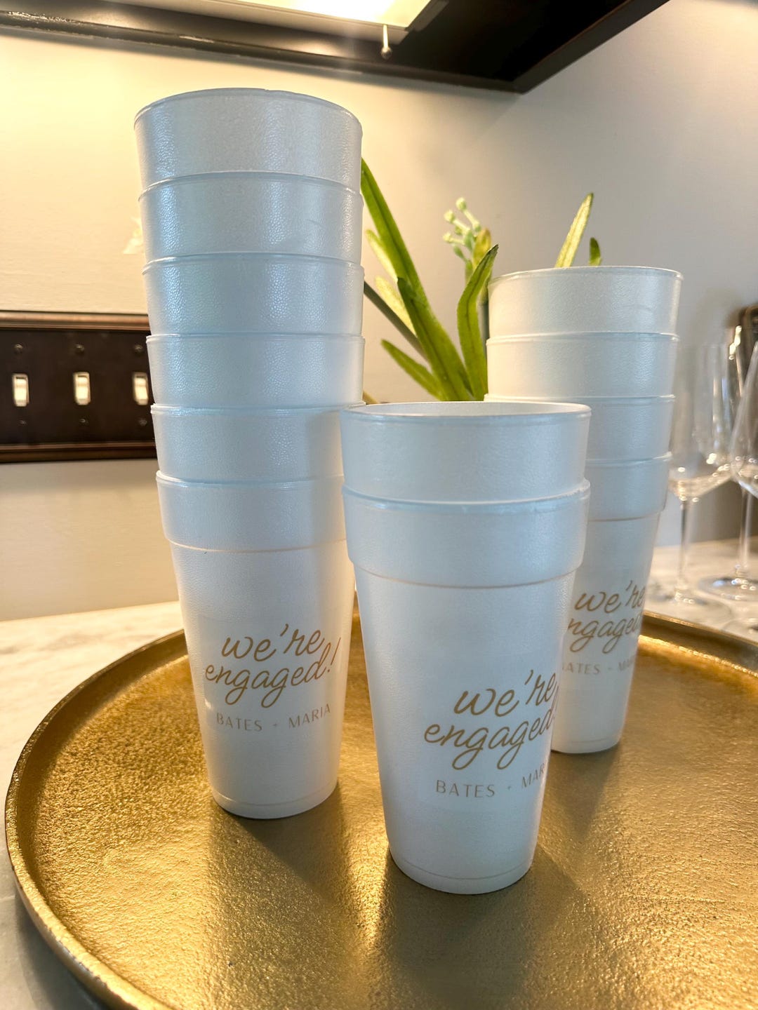 We're Engaged!, Personalized Engagement Cups, Engagement Cups ...