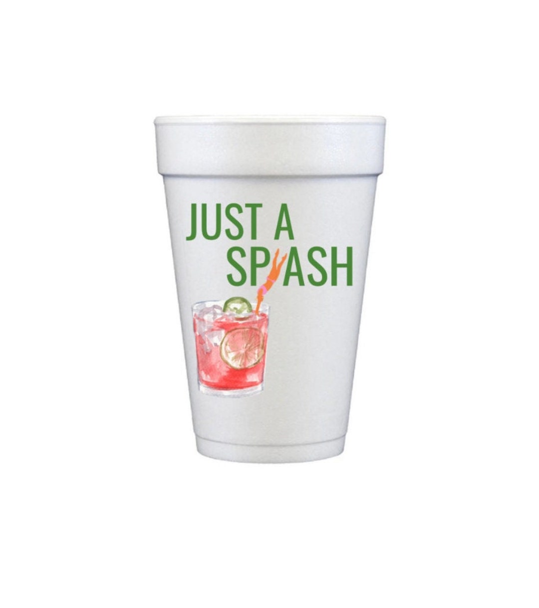 Pool Party Cups, Beach Cups - Foam Cups, Themed Pool Party, Just a ...