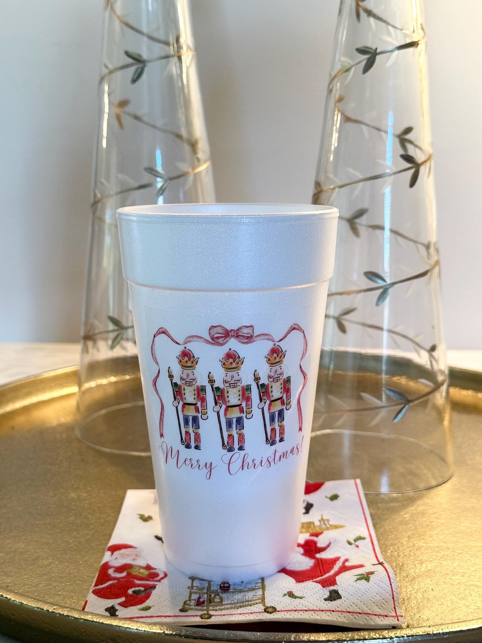 Nutcracker Cups, Christmas Cups, Merry Christmas Foam Cups, Custom ...
