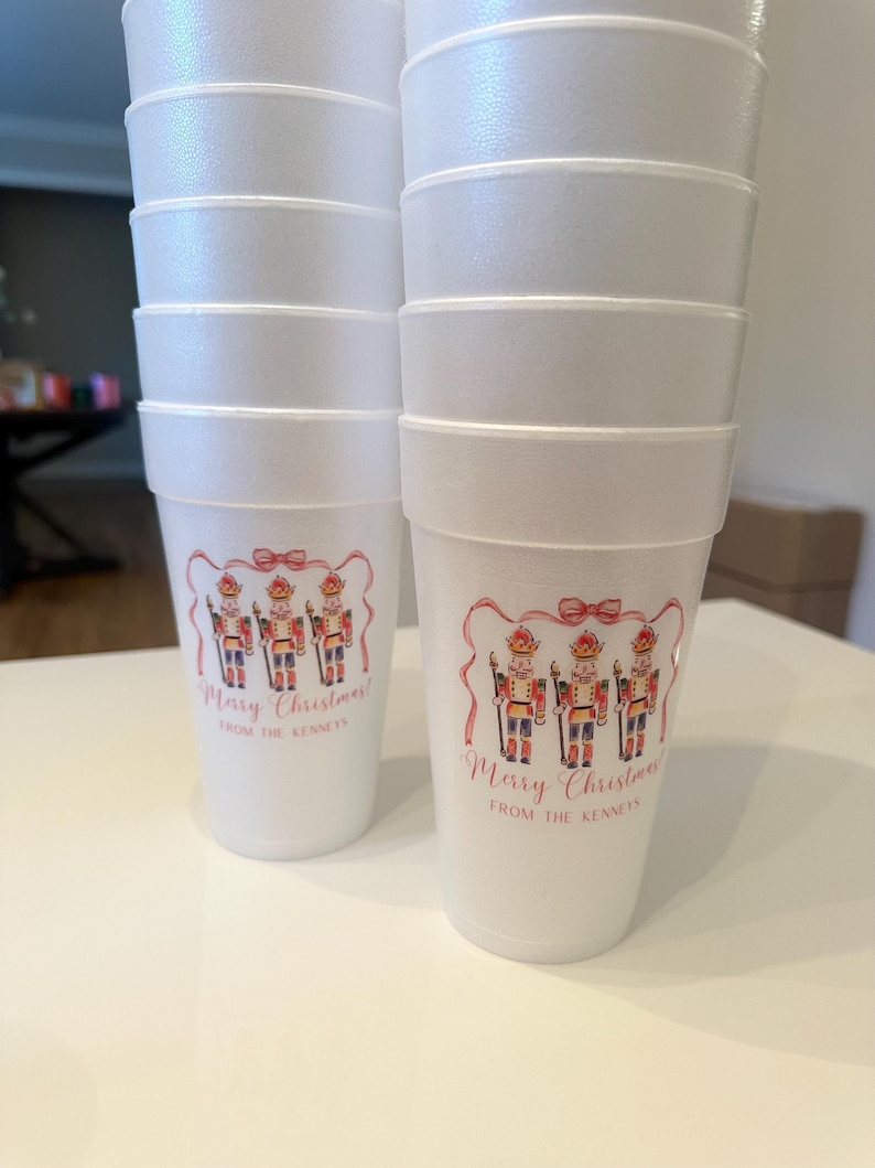 Nutcracker Cups, Christmas Cups, Merry Christmas Foam Cups, Custom ...