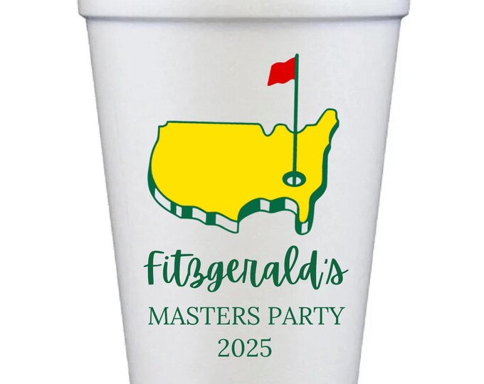 Masters Party Cups, the Masters Tournament, Golf Party Cups, Custom ...