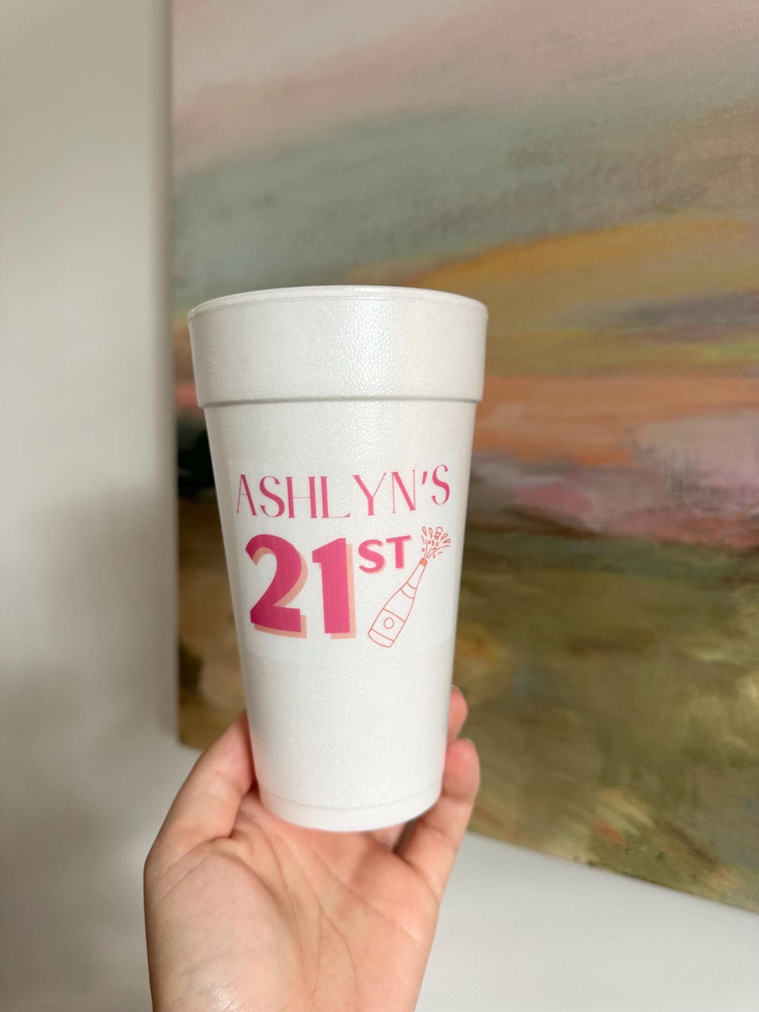 21st Birthday Cups, Personalized Styrofoam Cups, - Birthday Foam Cups ...