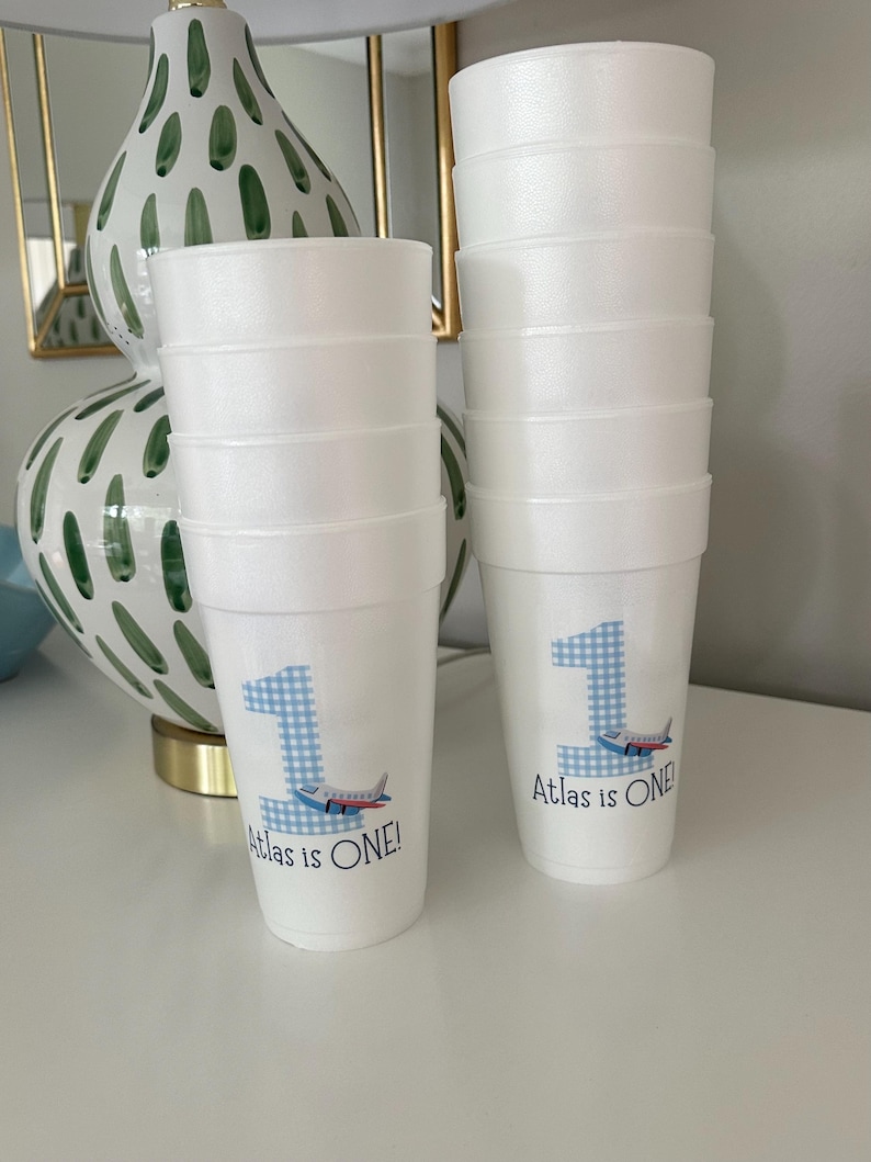1st Birthday Cups, Personalized Styrofoam Cups, - Birthday Foam Cups ...