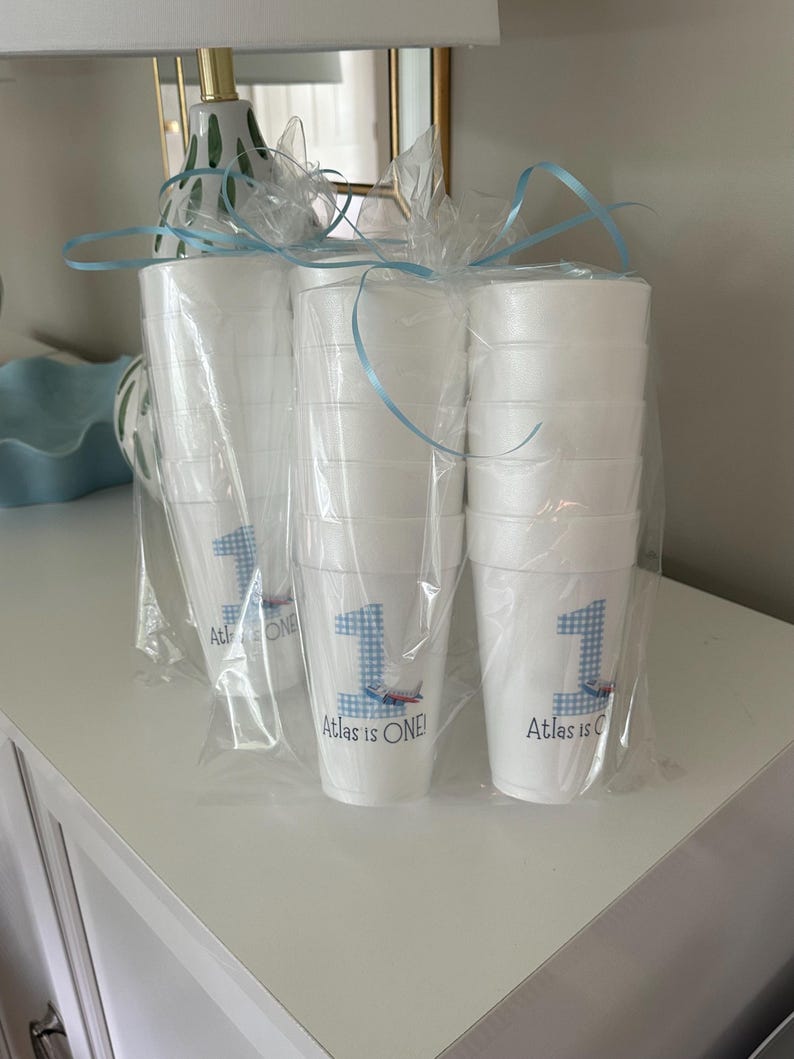 1st Birthday Cups, Personalized Styrofoam Cups, - Birthday Foam Cups ...