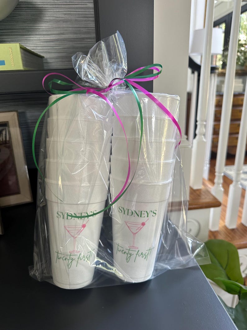 Birthday Cups, Personalized Styrofoam Cups, - Birthday Foam Cups, 21st ...