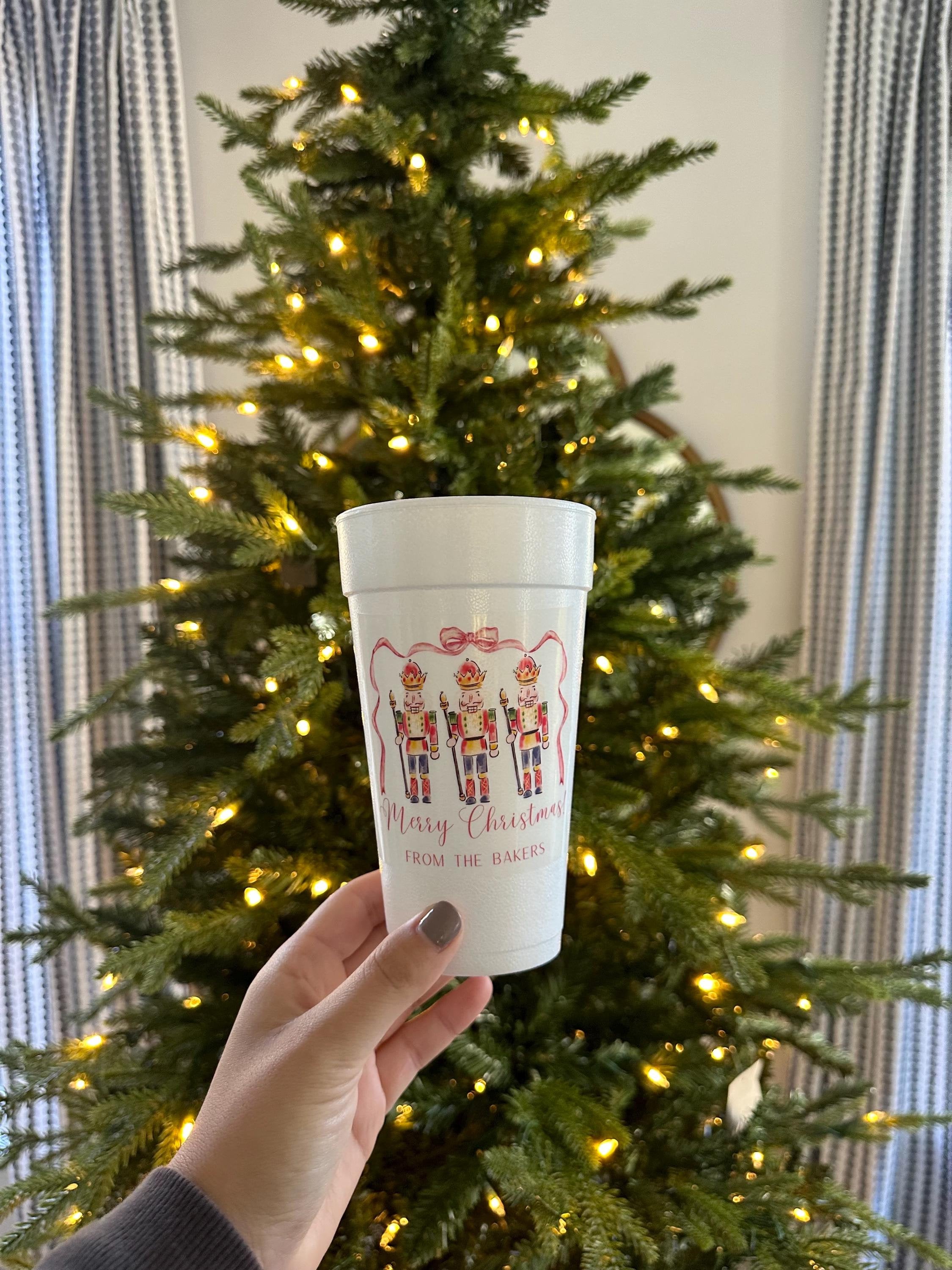 Nutcracker Cups, Christmas Cups, Merry Christmas Foam Cups, Custom ...