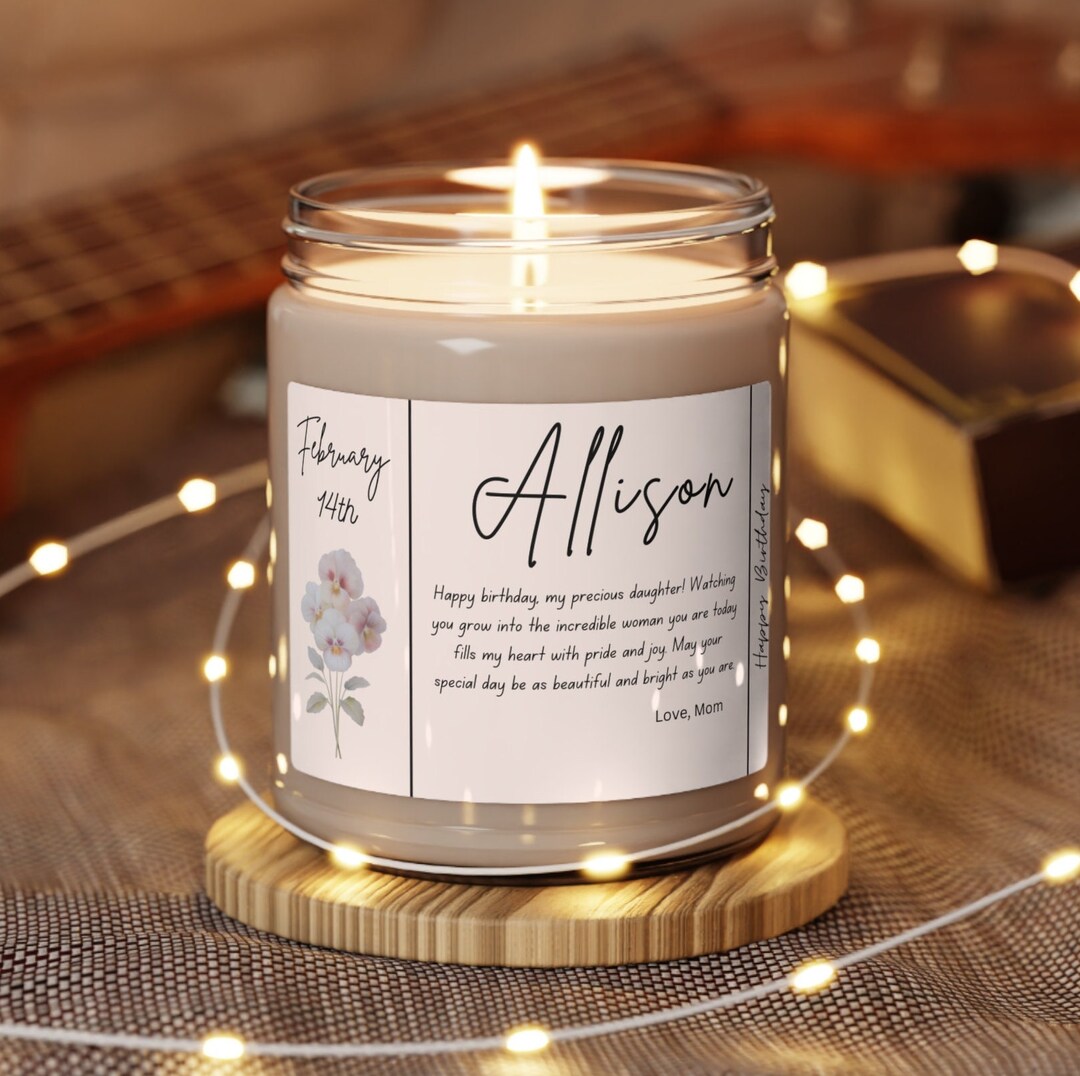 Personalized Birth Month Flower Candle Birthday Candle, Customized ...