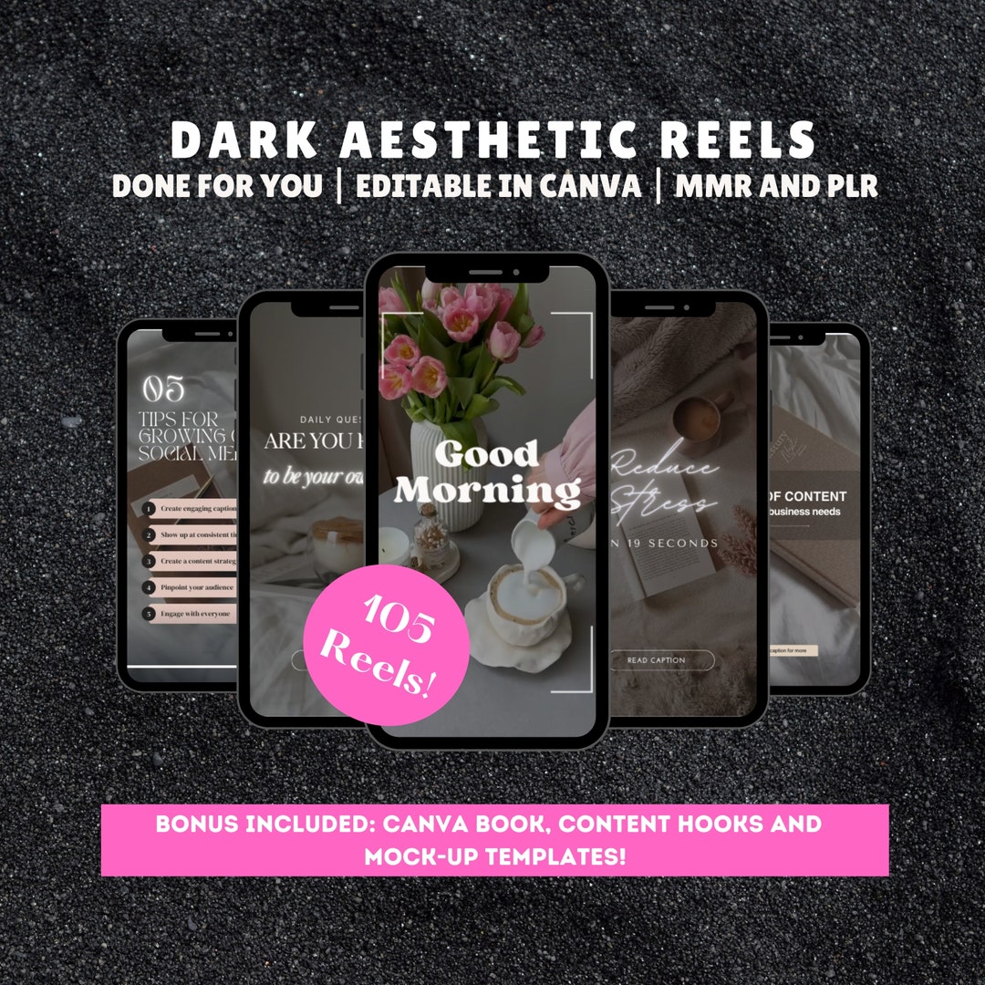 105 Dark Aesthetic Reels, Done for You, PLR Digital Products, Plr, MRR ...
