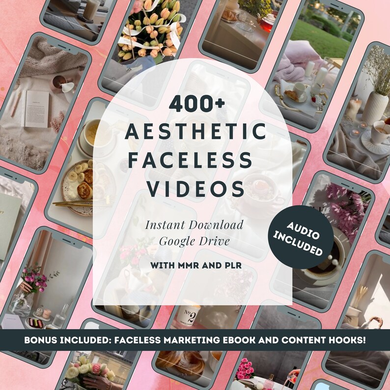 400 Faceless Videos, Aesthetic, Master Resell Rights, PLR, PLR Digital ...