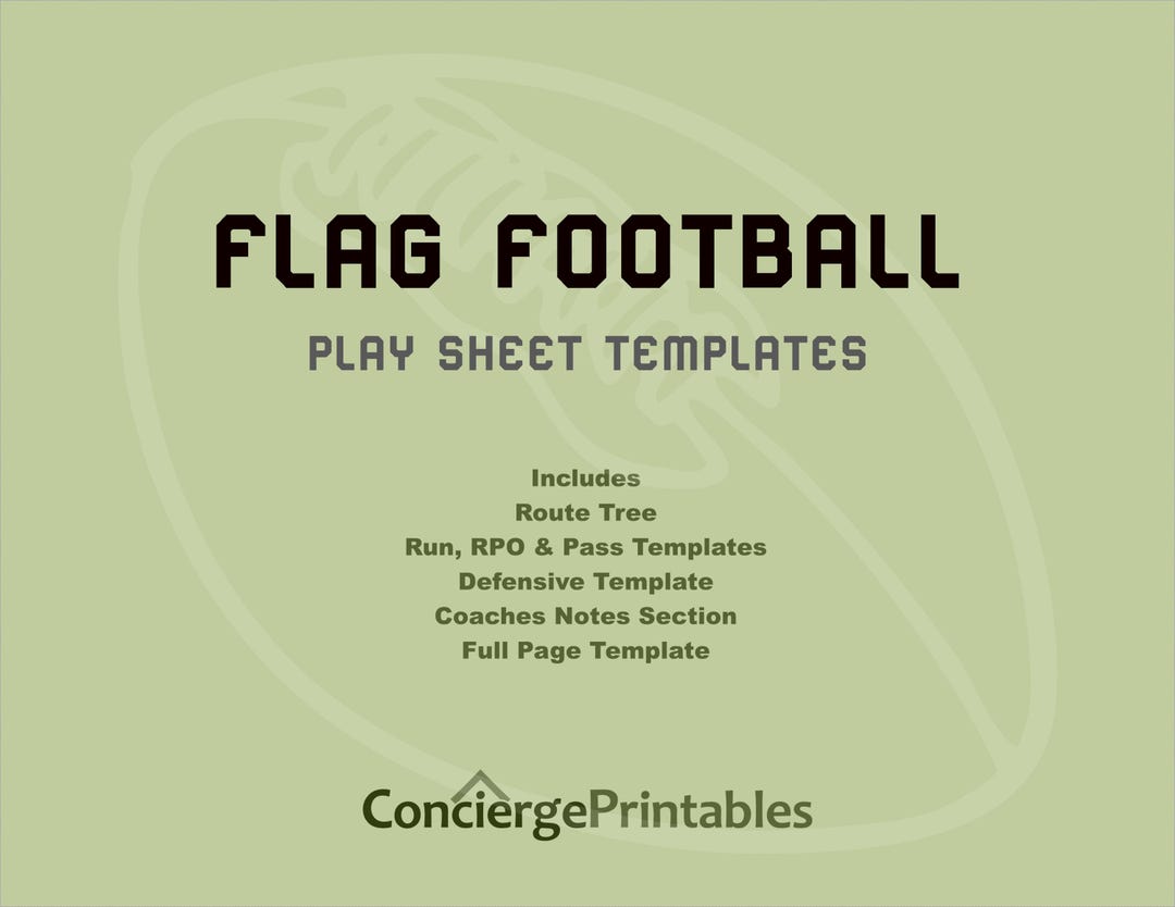 Blank Flag Football Play Sheet Templates - Etsy
