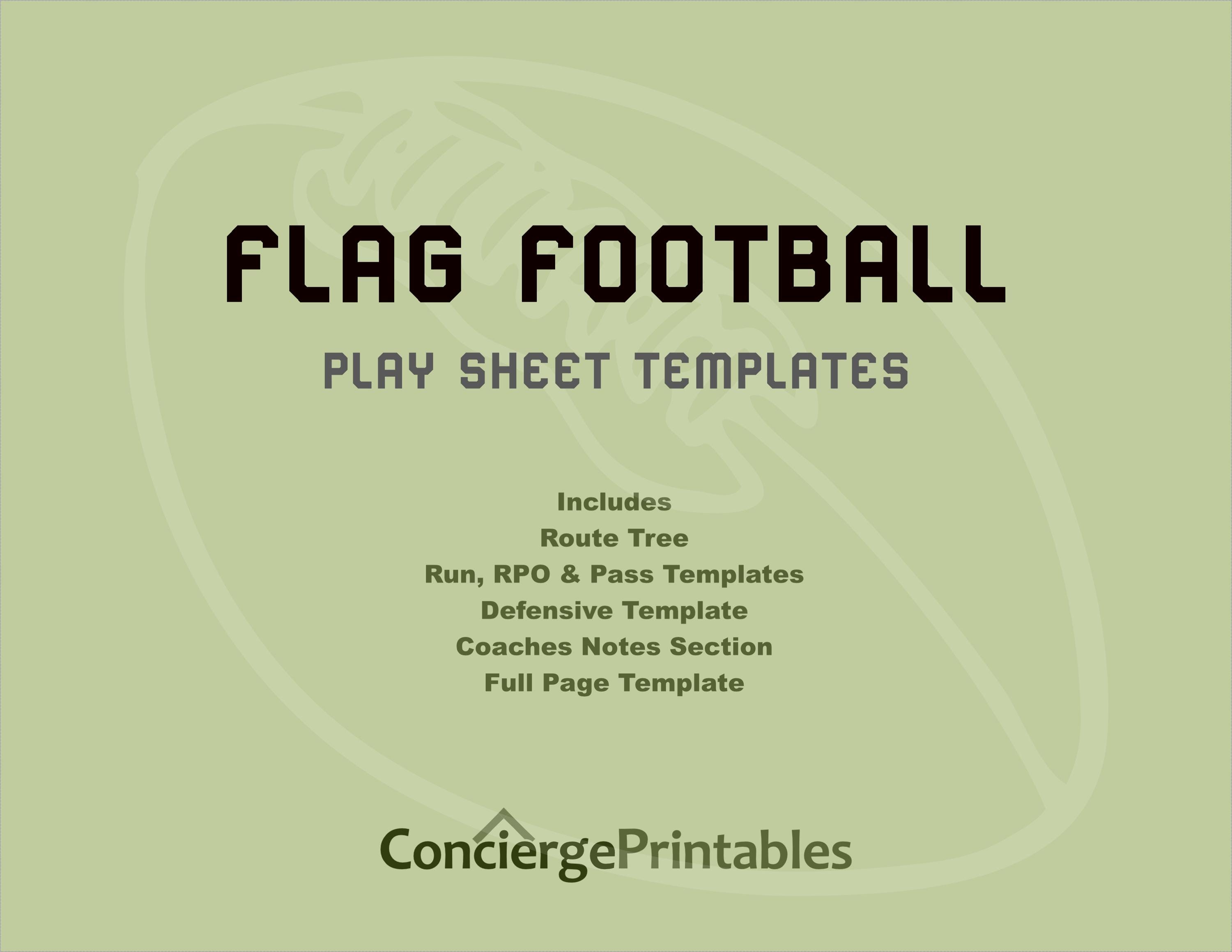 Blank Flag Football Play Sheet Templates - Etsy