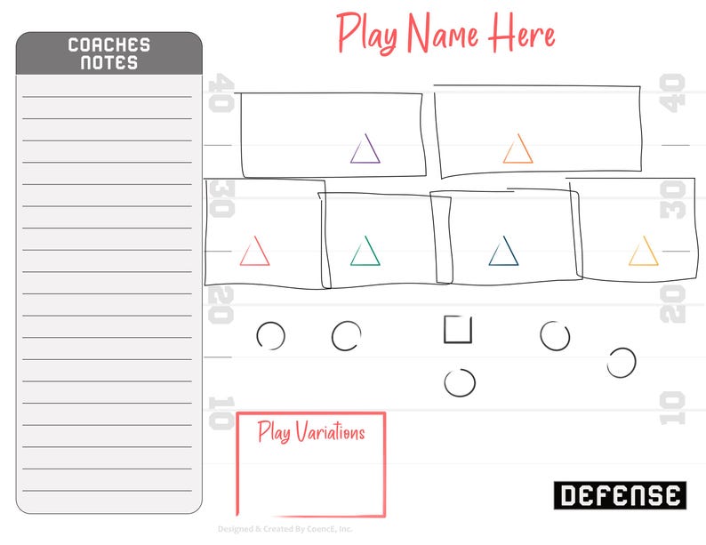Blank Flag Football Play Sheet Templates - Etsy
