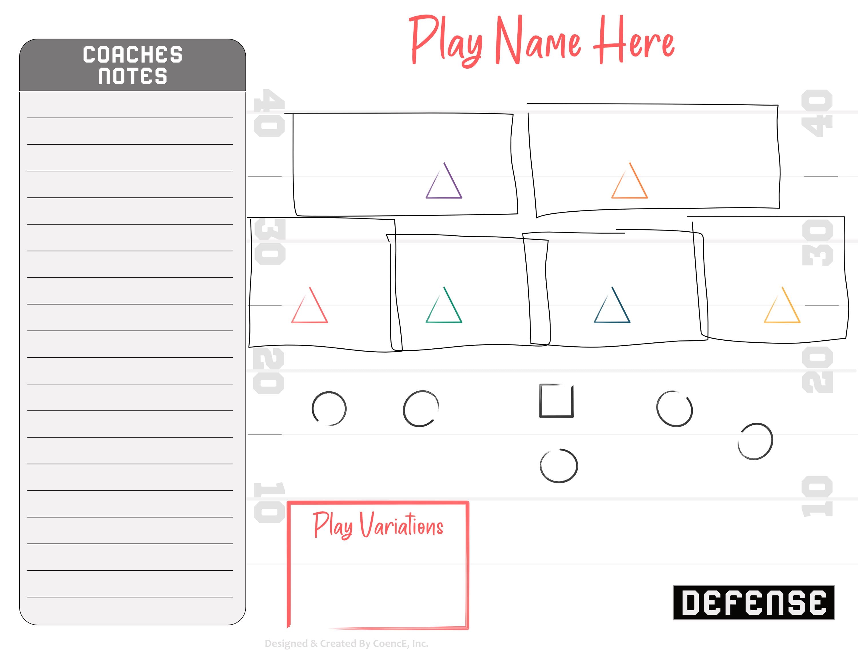 Blank Flag Football Play Sheet Templates - Etsy