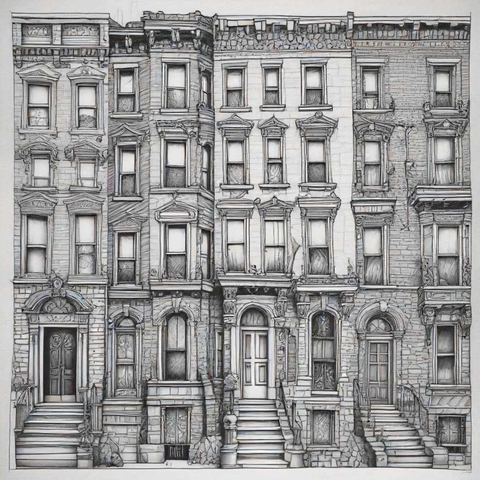 Brooklyn Brownstone Illustration - Etsy