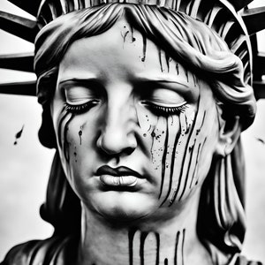 Crying Statue of Liberty Illustration - Etsy