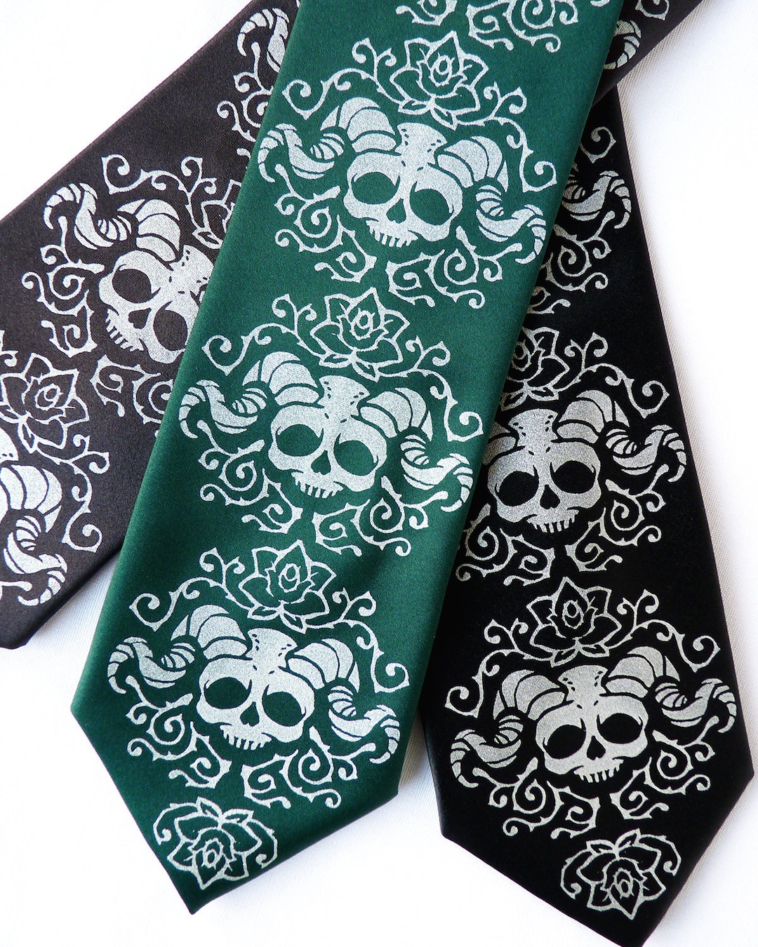 Faun Skull Necktie, Neckties for Men, Skull Tie, Screen Printed Tie ...