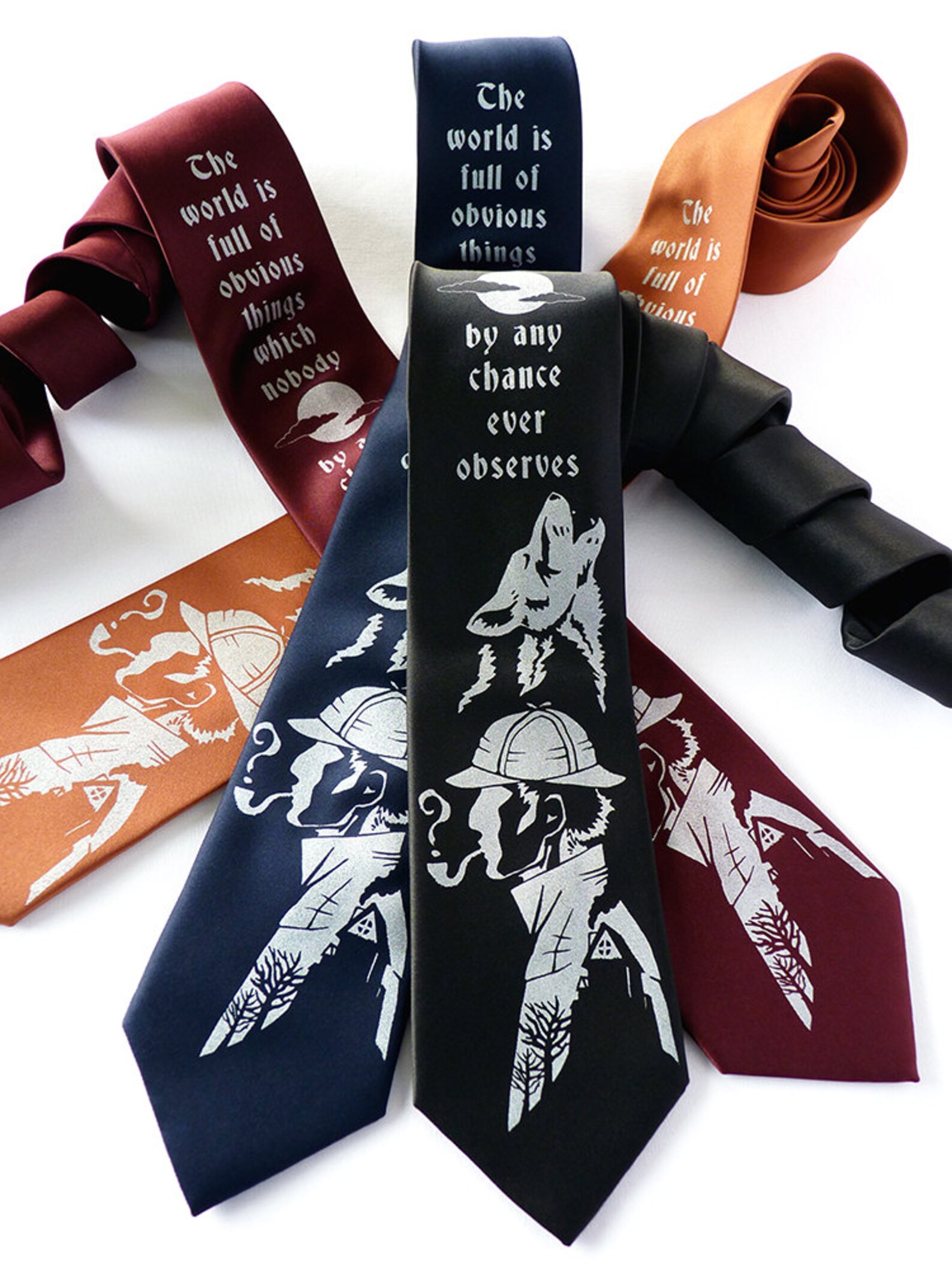 Sherlock Holmes Necktie Book Lover Gift for Men Sherlock - Etsy