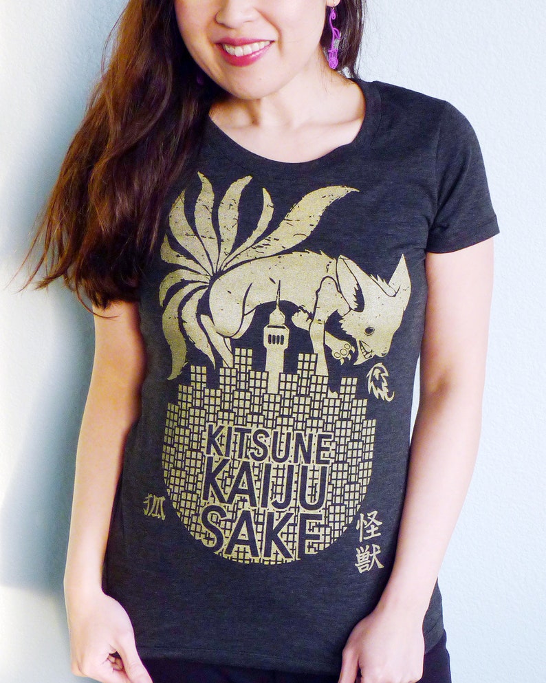 Kitsune Kaiju Sake Womens Shirt Fox Shirt Women Kaiju Shirt - Etsy