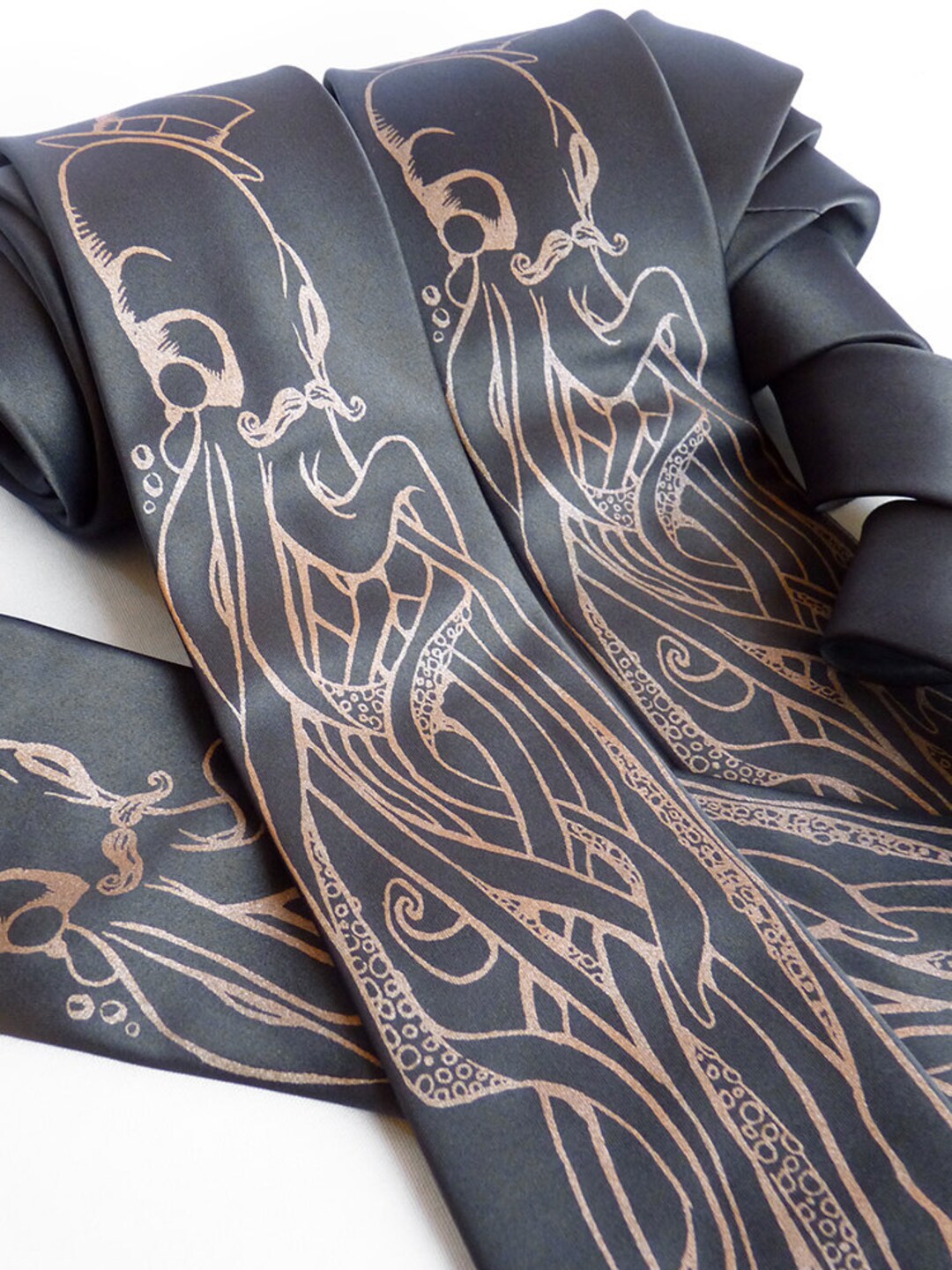 Octopus Necktie, Octopus Tie, Mens Necktie, Screen Printed Tie, Octopus ...