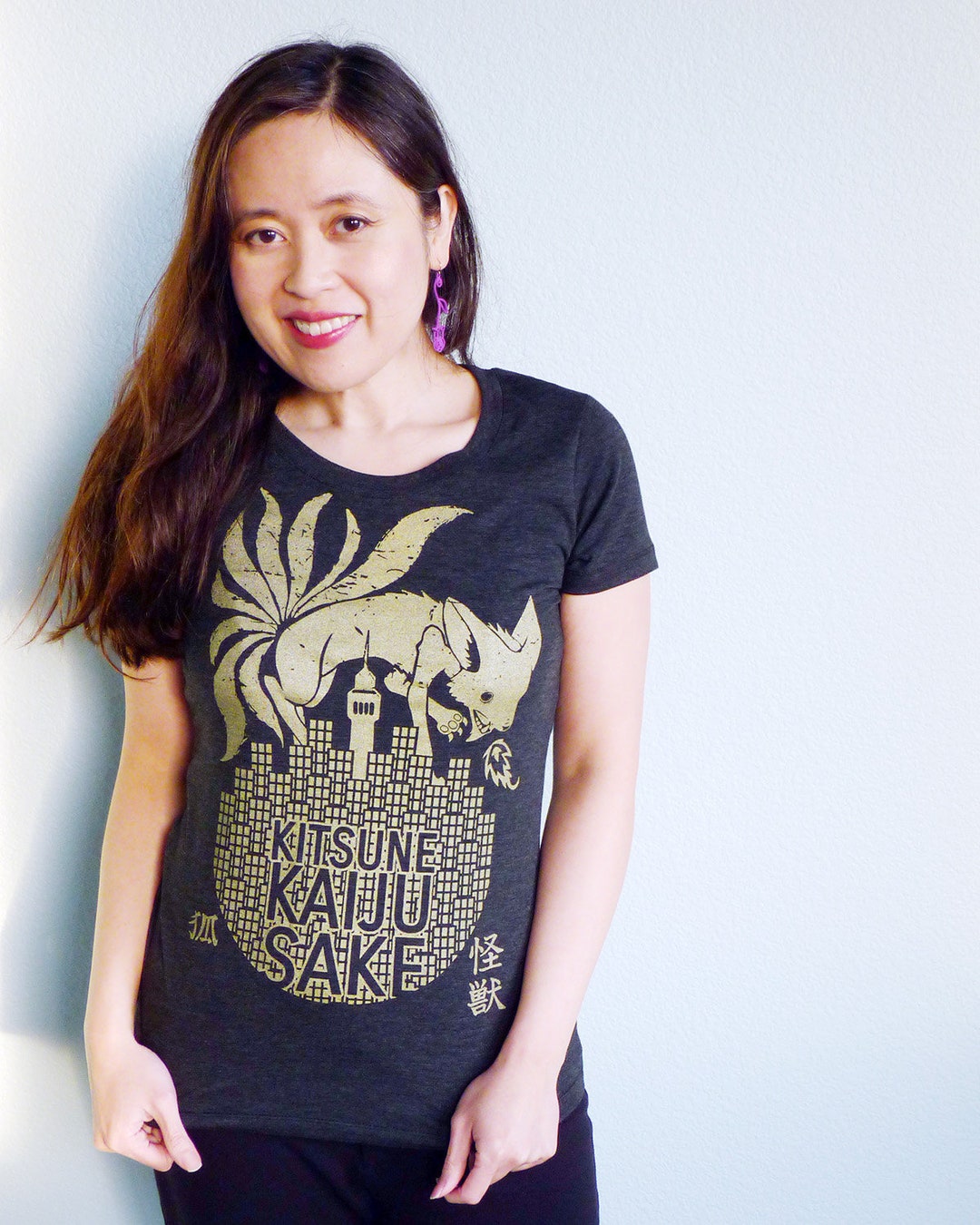 Kitsune Kaiju Sake Womens Shirt, Fox Shirt Women, Kaiju Shirt ...