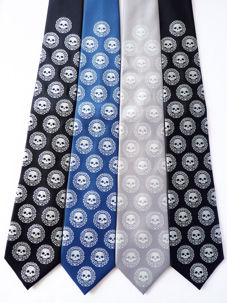 Halloween Necktie Skull Necktie Skeleton Tie Skull Tie - Etsy