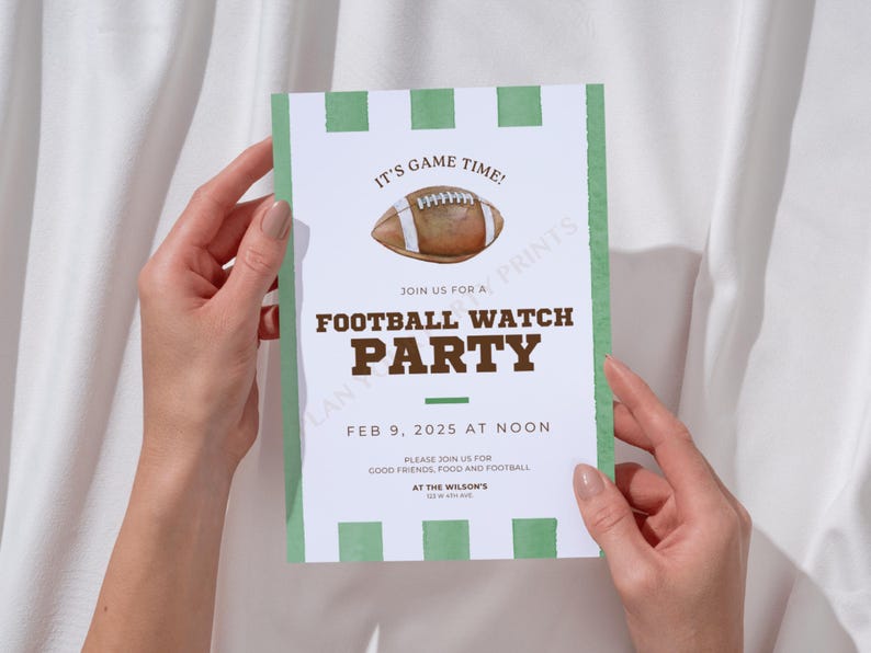 Football Watch Party Invitation Template | Editable Canva (digital ...