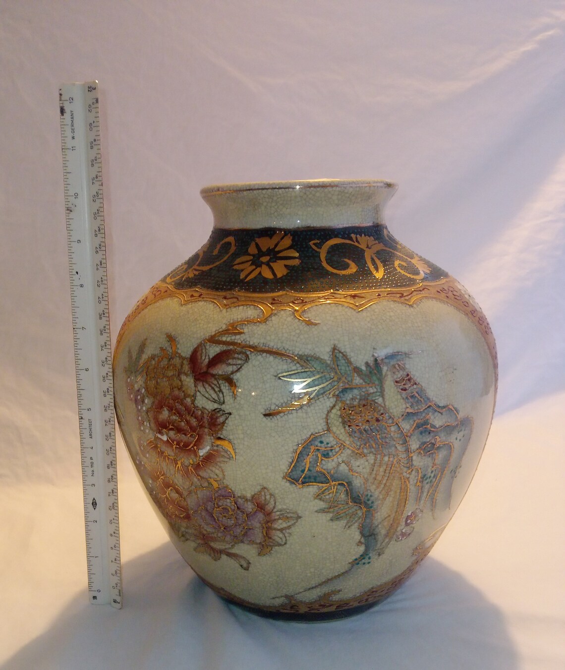 Vintage Hand Painted Royal Satsuma Asian Vase - Etsy