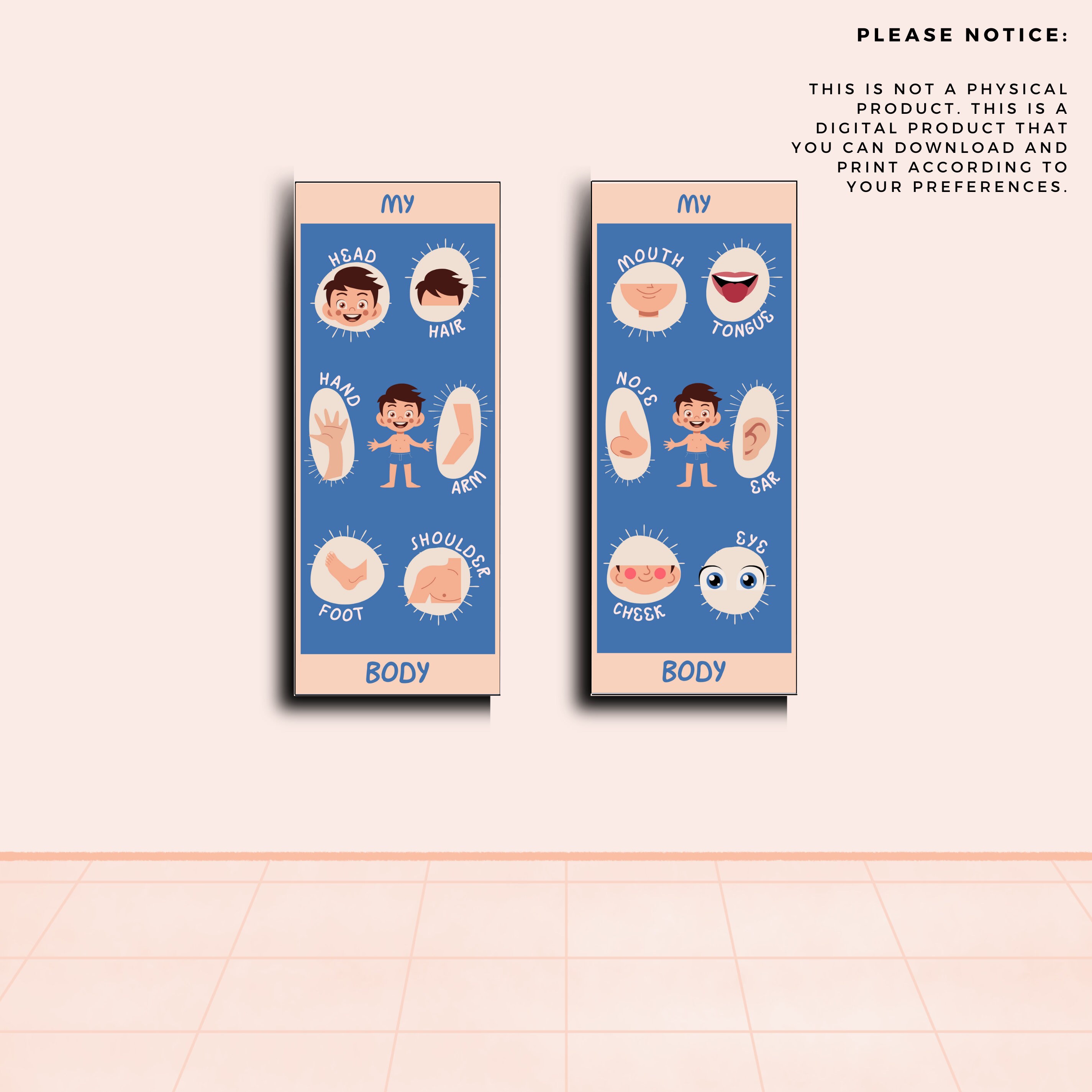 My Body Printable Poster, Digital Wall Art, Nursey Decor, Classroom ...