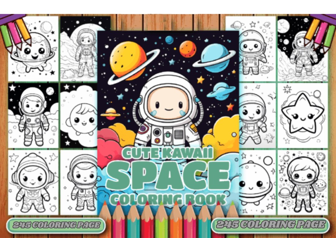 200 Cute Kawaii Space Coloring Pages/coloring Pages for Kids - Etsy