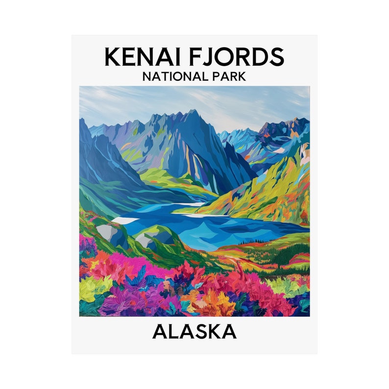 Kenai Fjords National Park, Alaska Travel Print Gift Hiking Backpacking ...