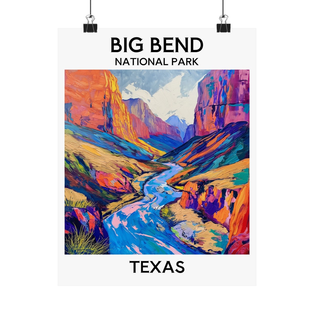 Big Bend National Park, Texas Travel Print Gift Hiking Backpacking ...