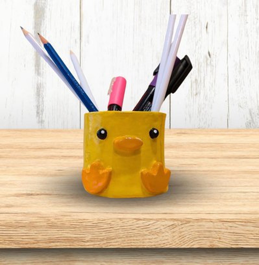 Clay Duck-pen Holder Vase - Etsy