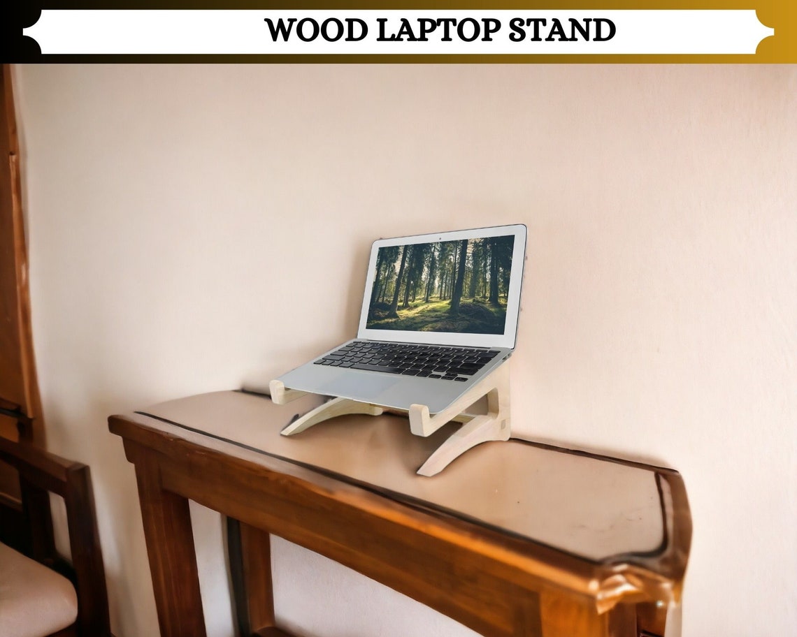 Wooden Laptop Stand, Detachable Notebook Holder, Vertical Mounted ,fits ...